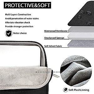 V Voova Laptop Shoulder Bag Carrying Case 17 17.3 inch for Men Women,Slim Computer Sleeve Tablet Cover Compatible with MacBook 17,HP Envy 17/Pavilion 17,Lenovo,Acer Asus Dell Notebook,Black