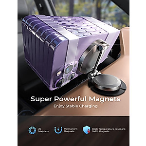 LISEN for Magsafe Car Mount Charger [Fastest Charging Speed] 15W Fast Charging Wireless Car Charger iPhone Car Mount, Phone Holder Mount for Car Dashboard for iPhone 15 Pro Max Plus 14 13 12 Mini