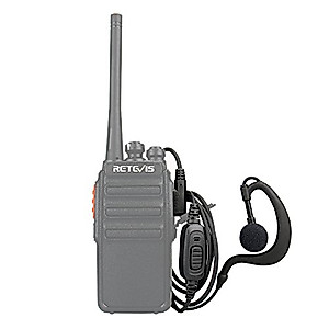 Retevis 2 Way Radio Earpiece 2 Pin C-Type Earhook Headset with Mic Compatible with Baofeng UV-5R BF-888S H-777 RT22 Arcshell AR-5 Walkie Talkies (2 Pack)