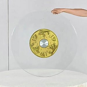 Glass Lazy Susan Rotating Turntable Tray, Round Swivel Tray Turntable for Dinner Table 360° Stable Rotating Serving Plate, for Hotel Kitchen Tabletop Rotating Tray ( Color : Clear , Size : 95cm (37.4i