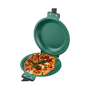 Jerliflyer Double Side Pan, Nonstick Flip Double Frying Pan, Round Ceramic Coating Fried Egg Pancake Pan Maker for Household Kitchen Cookware, 7.6inch Diameter Green