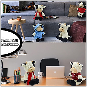 RELIGES 9" Cute Cow Stuffed Animals Soft Cuddly Cow Plush Stuffed Animal Birthday Gifts for Boys and Girls, Plush Animal Decorations (Cows - Standing-Red Coat)