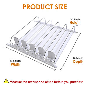BUDO Soda Can Organizer, Drink Self-Pushing Dispenser for Fridge, Holds 25 Cans Width Adjustable Beer Pop Can Water Bottle Holder (15inch, White)