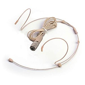 Sujeetec Microphone Headset Headworn Earset Over Ear Hanging Mic Compatible with Audio Technica Wireless System & Bodypack Transmitter, Ideal for Lectures, Live Performance, Theater, Podcasts-Beige