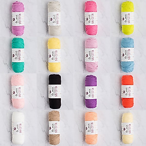 3 Skein La Mia Baby 50% Cotton Total 10.5 Oz Each 3.5 oz (100 g) / 218yd (200m), Medium, Worsted, Super Soft Yarn, Best for Baby and Amigurumi, Blue - L035