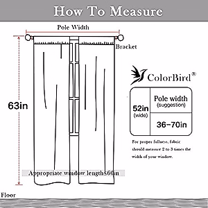 ColorBird Embroidery Diamond Semi-Blackout Window Curtains 2 Panels Boho Cotton Linen Darkening Curtains Rod Pocket Window Drapes for Living Room Bedroom (52" W x 63" L, Yellow)