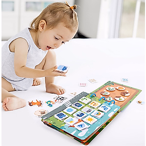 MIKNEKE DIY Quiet Book for Toddlers, Montessori Busy Book for Kids, Vehicle Preschool Learning Activities Learning & Education Toys