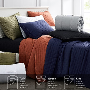 ROARINGWILD Light Grey Twin Size Quilt Bedding Sets with Pillow Sham, Lightweight Bedspread Coverlet, Quilted Blanket Thin Comforter Bed Cover, All Season Summer Spring, 2 Pieces, 68x90 inches