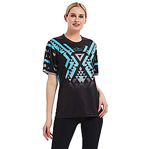 Wisdom Leaves Women Mountain Bike Shirt Short Sleeve MTB Jerseys Breathable/Moisture-Wicking Black