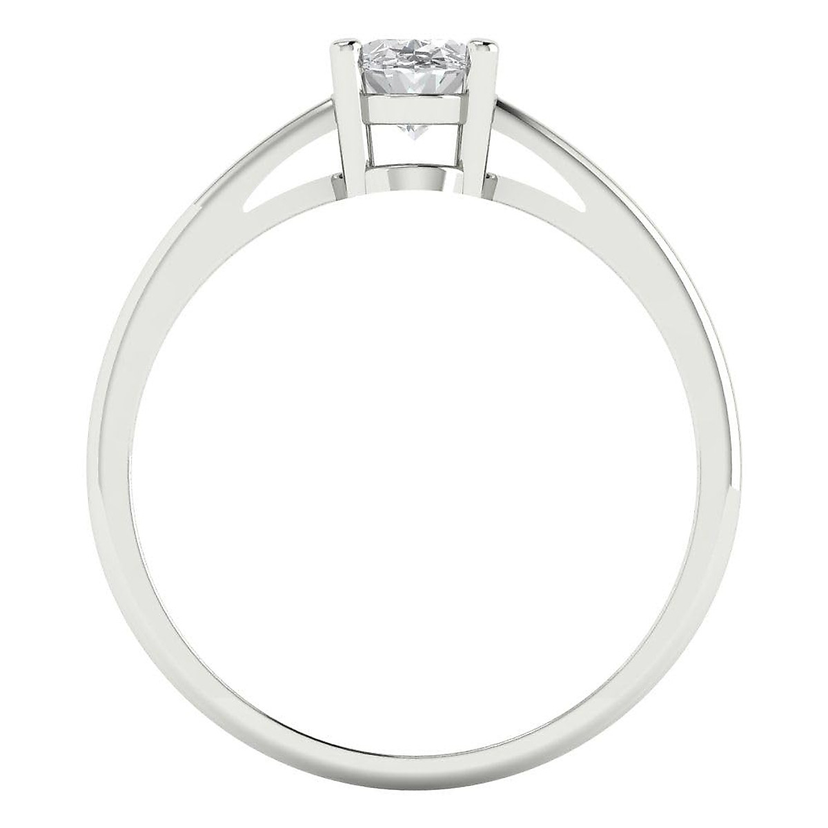 14k White Gold 0.97cttw Classic Oval Cut Solitaire Moissanite Proposal Designer art deco Anniversary Ring Bridal Wedding 9.25