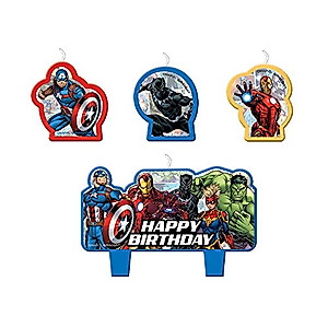 Marvel Avengers Powers Unite Birthday Candles | Assorted Sizes | 4 Pcs