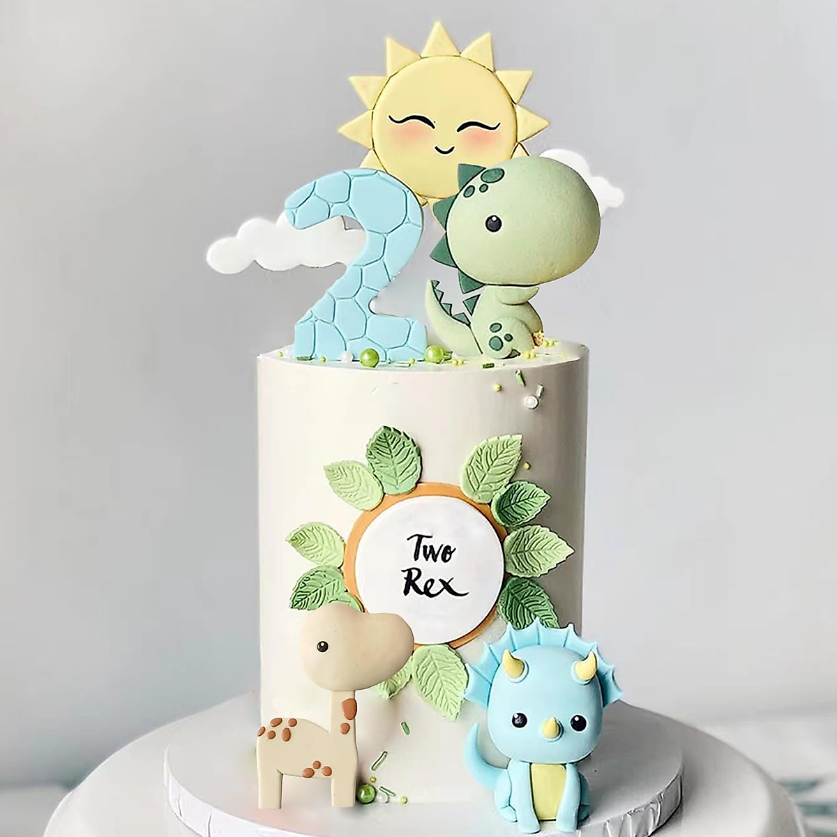 Baby Dinosaur Cake Toppers Dinosaur Cake Decorations Dinosaur Birthday Cake Toppers for Baby Shower Boy Girl Birthday Dinosaur Themed Party Supplies (21 PCS)