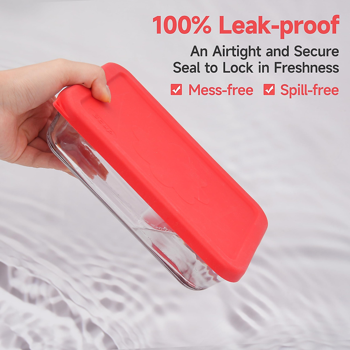 LUVCOSY 3 Cup Rectangle Silicone Storage Cover Lids Replacement for Anchor Hocking Glass Bowls (Container not Included) 2 Pack, Microwave, Dishwasher and Freezer Safe