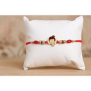 spelerio Rakhi for Brother Bhai Men Small Bro Rakshabandhan Thread Ganesha Rakhis for Raksha Bandhan Pack of 2 - AE82