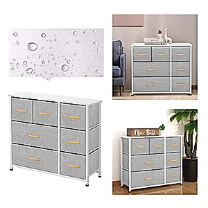 AZL1 Life Concept Dresser Storage Furniture Organizer-Large Standing Unit for Bedroom, Office, Entryway, Living Room and Closet-7 Removable Fabric Drawers, Light Grey