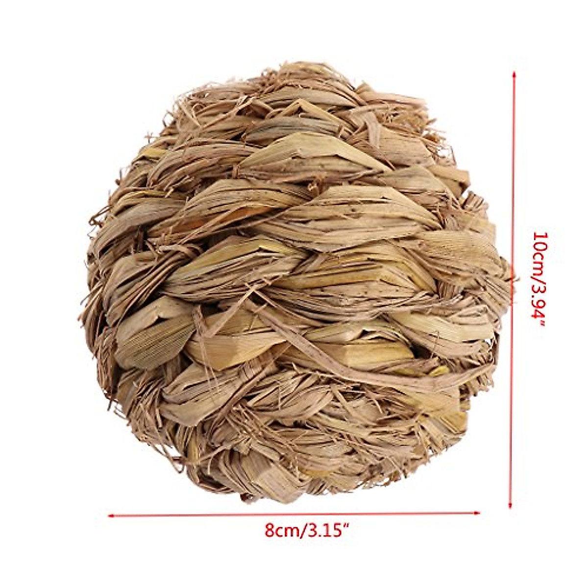 Amrka Pet Chew Toy Woven Grass Ball with Bell For Rabbit Hamster Guinea Pig Chinchillas 10cm/3.94"