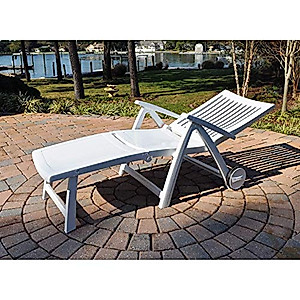KETTLER Roma Folding Lounger in White Resin