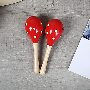 Maracas, Wooden Rumba Shaker Rattle Hand Percussion Musical Instrument for Adults Kids, Set of 2
