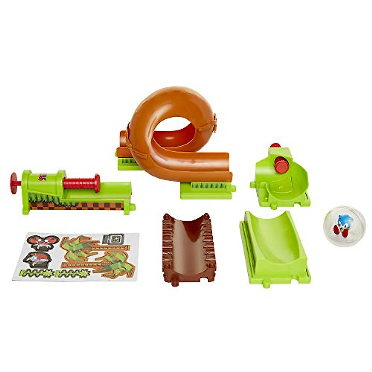 Sonic The Hedgehog Pinball Green Hill Zone , Track Play Set, 9 Piece, with Looping Action & Automatic Bumper Exclusive Sonic Sphere Included, for Ages 3+
