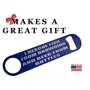 Funny Fishing Bottle Opener Heavy Duty Gift For Men Dad Father Husband Rescue Fish