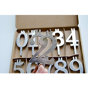 Kalinar 20 Piece Numbered Aluminum Candle Holders/Toppers for Cakes - Reusable and Easy to Clean - Celebrate Birthdays, Anniversaries, Reunions and More - Fun for Every Age - Silver