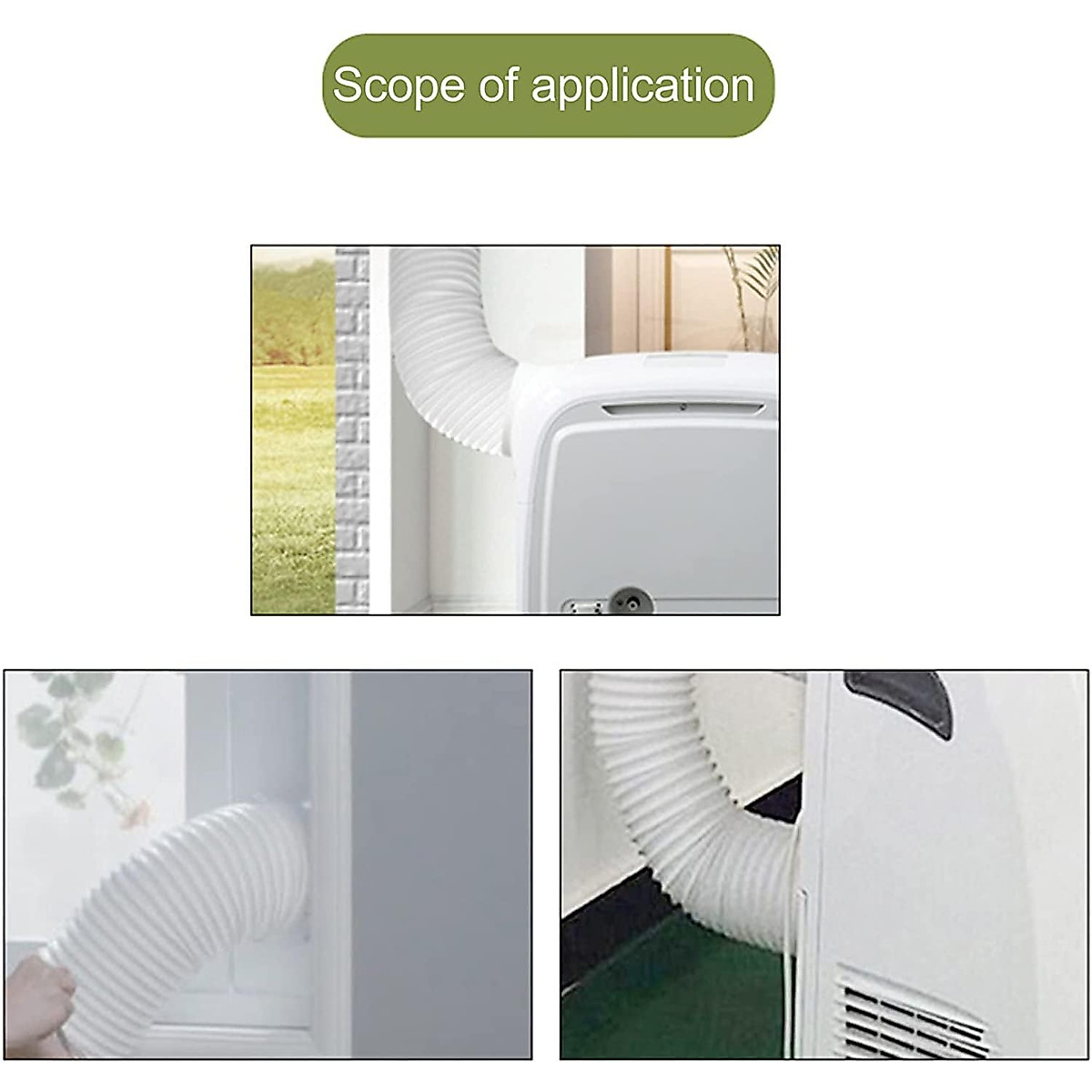 Hose Tube Connector Interface Air Conditioner Exhaust Duct Interface ABS RV Connector Adapter for Mobile Air Conditioning KYR-35 White1