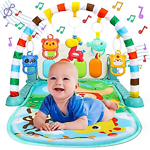 TOY Life Baby Gym Play Mat for Babies 0-6 Months Tummy Time Mat, Baby Kicking Toy Play Piano Playmat Activity Gym for Baby Boy Girl, Infant Toddler Activity Center Toys, Baby Floor Newborn Play Mat