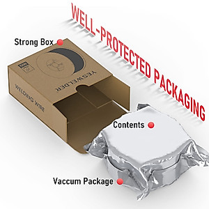 YESWELDER Flux Core Gasless Mig Wire, Mild Steel E71TGS .030-Diameter, 2-Pound Strong ABS Plastic Spool