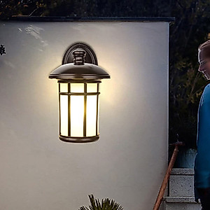 SDUYTEG Contemporary Outdoor Wall Lantern Glass Sconce for Exterior House Porch Patio Outside Deck Garage Yard Front Door Garden Home