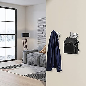 NearMoon Bath Towel Hooks- SUS 304 Stainless Steel Robe Hook Holder, Heavy Duty Coat Hook for Bathroom Livingroom Hotel Kitchen Garage, Wall Mounted- 4 Pack (Brushed Nickel)