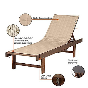 Classic Accessories Montlake Water-Resistant 72 Inch Patio Chaise Lounge Slipcover, Antique Beige, Patio Furniture Covers
