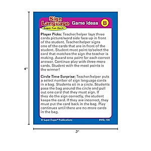 Super Duper Publications| 400 American Sign Language (ASL) Flash Cards Fun Deck | Educational Learning Resource for Children