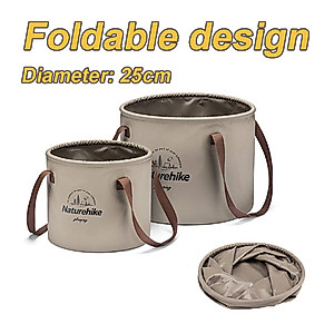 Naturehike Folding Water Bucket, 10L/20L Portable Collapsible Wash Basin Space-saving Water Carrier Storage for Camping Travel Hiking Garden (Army Green, 20L)