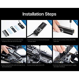 ineo Aluminum M.2 2280 SSD Heatsinks with 20mm Fan and Pure Cooper Strip for M.2 NVME SSD [C2600 Fan]