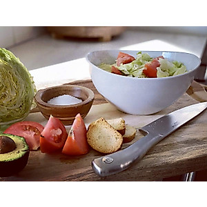 Partito Bella Stackable Porcelain Bowl Set - White Large and Medium Serving Bowls for Cereal, Soup, Noodles or Ice Cream - Made of Pro-Grade Porcelain for Easy Clean Up