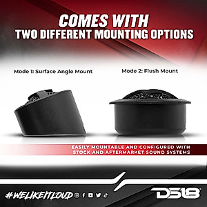 DS18 ZXI-T1 1.7 Inches Pei Dome Car Audio Tweeter with 1" Aluminum Voice Coil 100 Watts Peak 4 Ohms