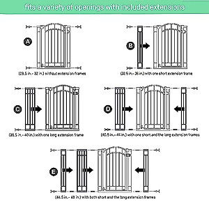 Summer Multi-Use Decorative Extra Tall Safety Pet and Baby Gate, 28.5"-48" Wide, 36" Tall, Pressure or Hardware Mounted, Install on Wall or Banister in Doorway or Stairway, Auto Close Door - Black