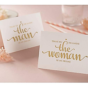 MAGJUCHE Thank You for Raising The Man, The Women of My Dreams, Gold Foil Wedding Day Cards Set to Your in Laws, from Bride and Groom