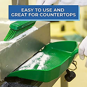 Vikan 45893 Bench Cleaning Brush, Polypropylene/Polyester Medium Bristle Dustpan Brush & Sweeper, 14 Inch, Blue