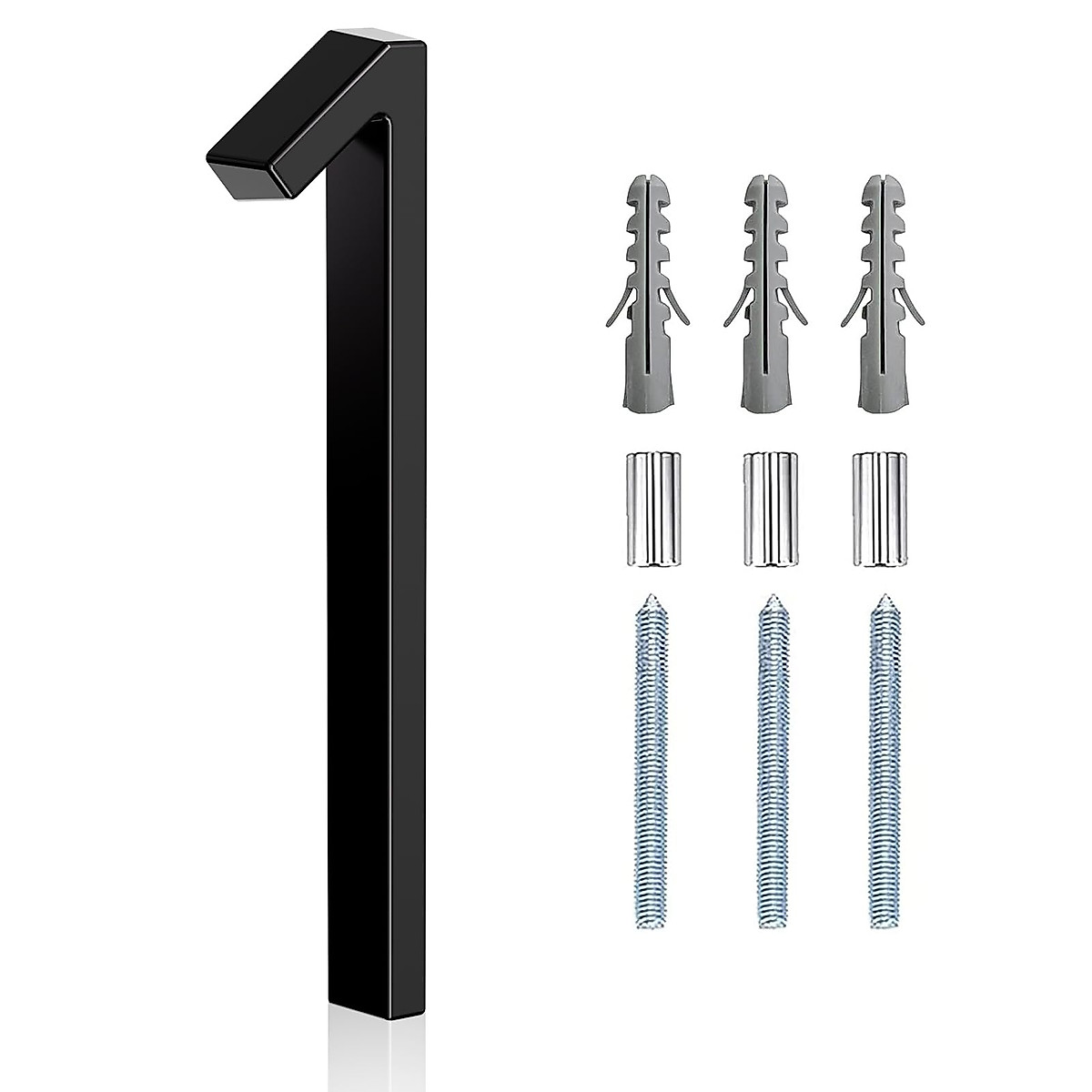 5" Floating Stainless Steel Address House Number, Modern Metal Anti-Rust House Numbers with Nail Kits for Door Garden Mailbox Decor Visibility Signage (1)