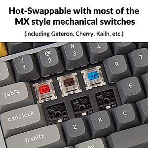 Keychron Q5 96% Layout Wired Custom Mechanical Keyboard, Hot-Swappable Gateron G Pro Brown Switch, QMK/VIA Programmable Macro, Full Aluminum, RGB Backlight, Double Gasket for Linux Mac Windows - Grey