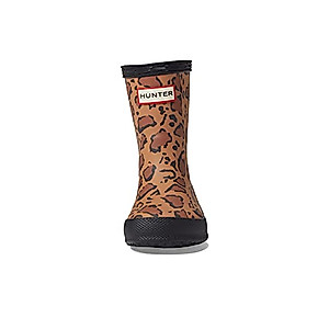 Hunter Little Kids Original First Classic Leopard Print Rain Boot, Rich Tan/Saddle/Black, 7