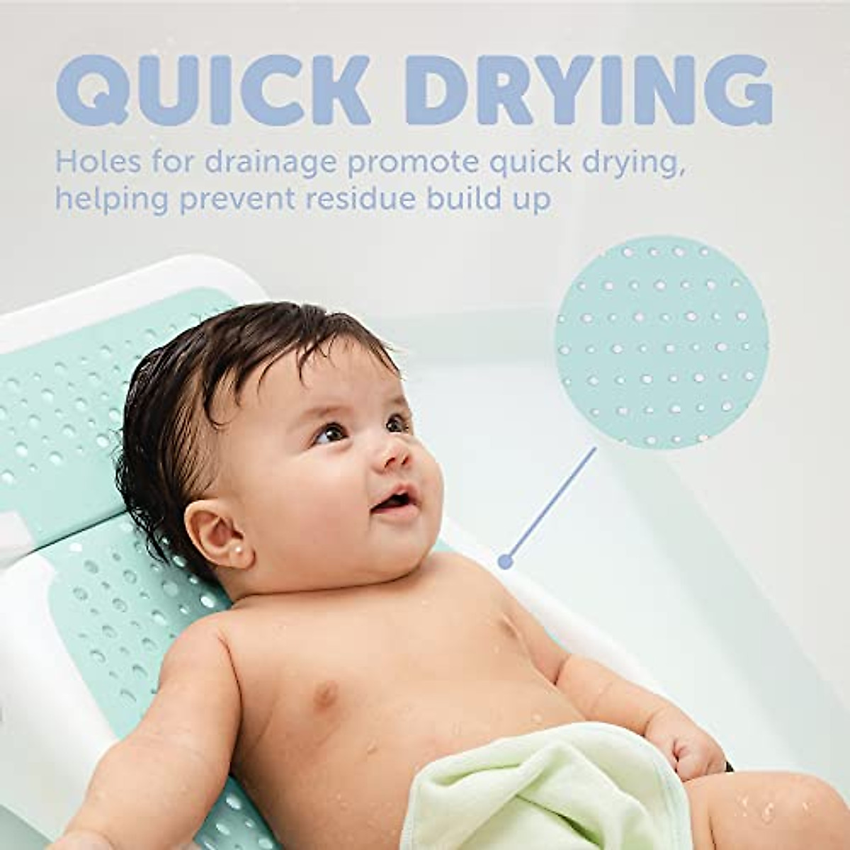 Baby Bather - Bath Support for Bathtub or Sink (0-6 Months) Slip-Resistant & Ergonomic for Newborn Infant (Aqua) - Jool Baby