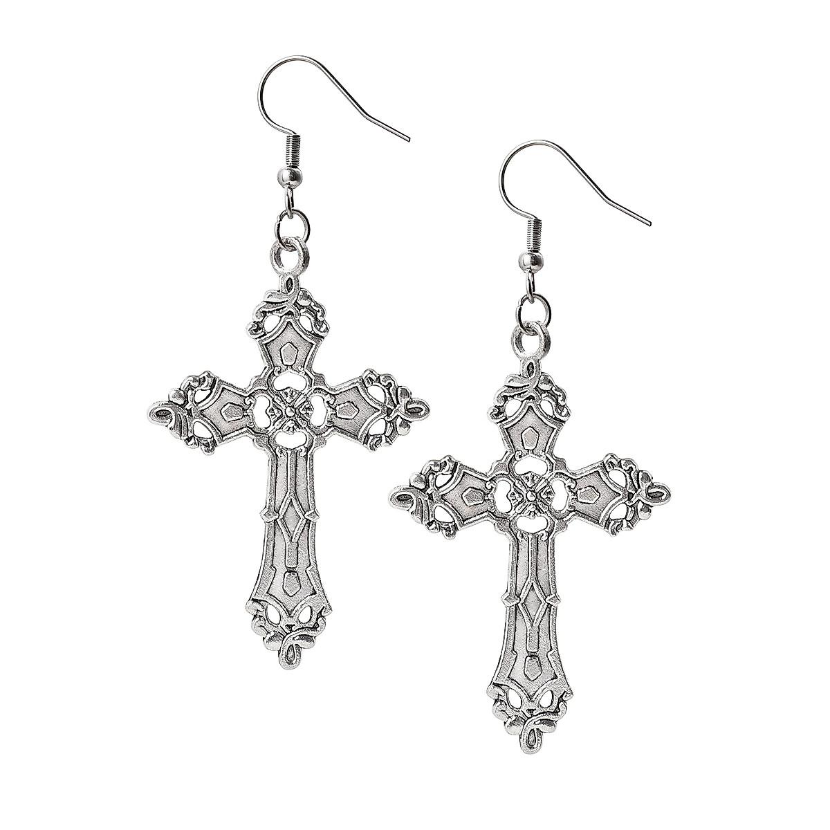Sacina Gothic Cross Earrings, Zinc Alloy Cross Dangle Earrings, Goth Jewelry Gift for Women