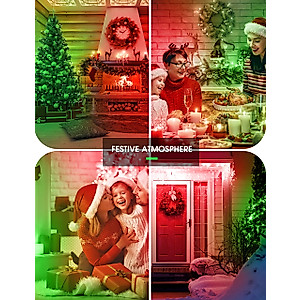 Red and Green Light Bulbs 【4 Pack 】, A19 LED Christmas Light Bulbs, 9W E26 Red Light Bulbs Green Light Bulbs 720LM Red Bulbs Green Bulb Outdoor for Halloween Christmas Lighting, Porch, Non-Dimmable