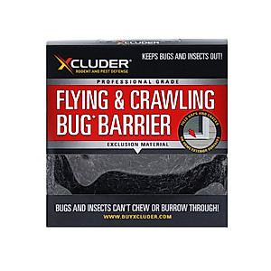 Xcluder Flying & Crawling Bug Barrier, 1" x 48" Stainless Steel Wool Roll, Non Corrosive and Anti-Rust Material Keeps Bugs and Insects Out of Any Building or Home