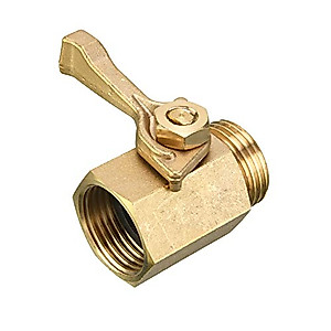 M MINGLE Heavy Duty Brass Garden Hose Shut Off Valve, 3/4 Inch, 2-Pack with 2 Hose Washers