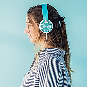 AILIHEN MS300 Wired Headphones with Microphone for Chromebook Laptop Computer Smartphone, 3.5mm Foldable Lightweight Headset for School Teen Girls Boys Teenager Online Zoom (Lime Green)