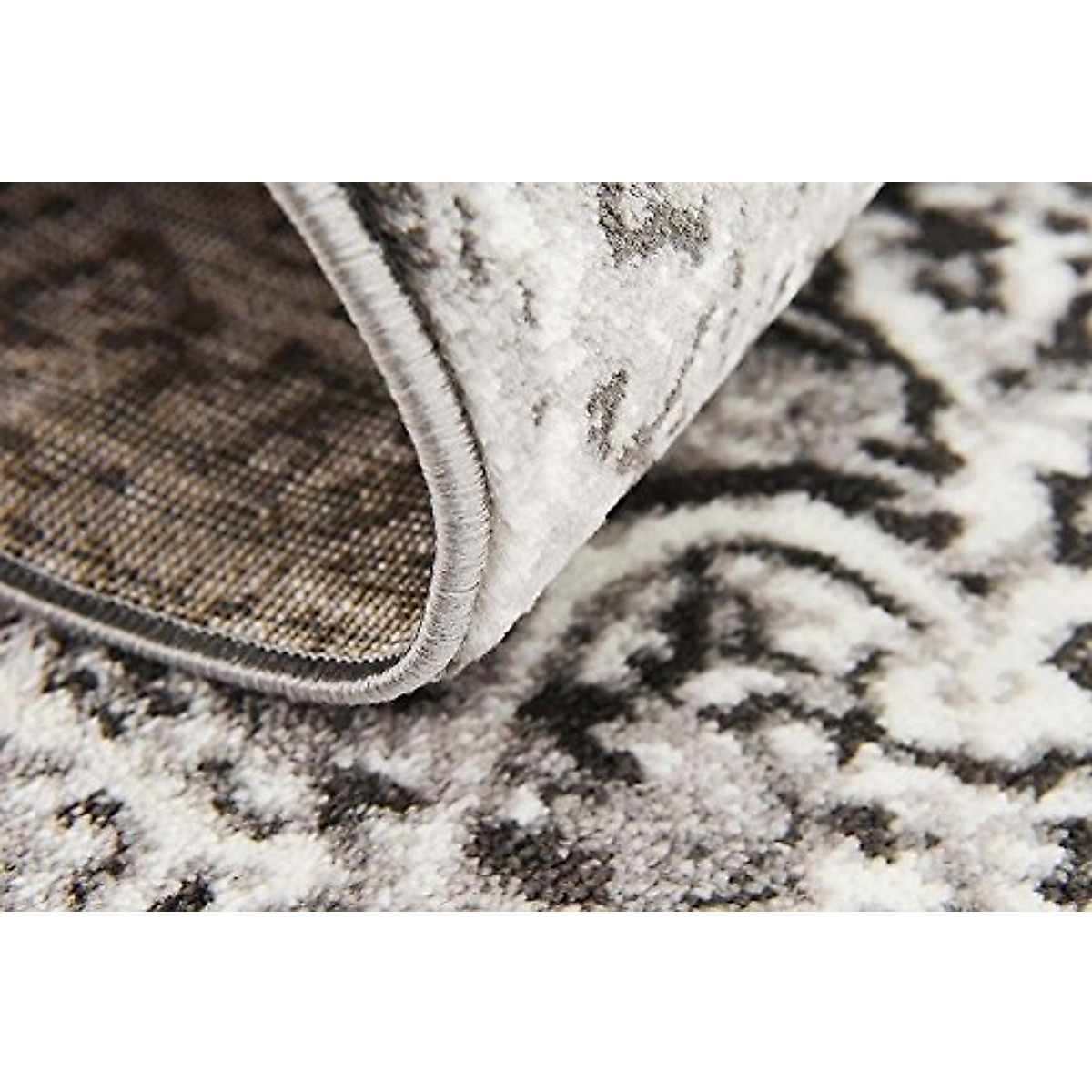 Unique Loom Sofia Collection Area Rug - Grace (5' 1" x 8', Dark Gray/ Gray)