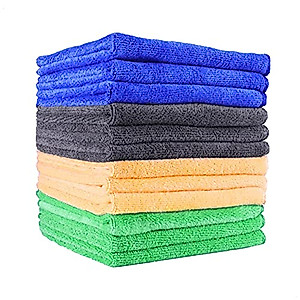 UYYE Premium All-Purpose Microfiber Cleaning Towels for car, Car Interior Accessories with Strong Absorptio,12"x 12". Thick Professiona Cleaning Rags for Cars Cloth (12-Pack)